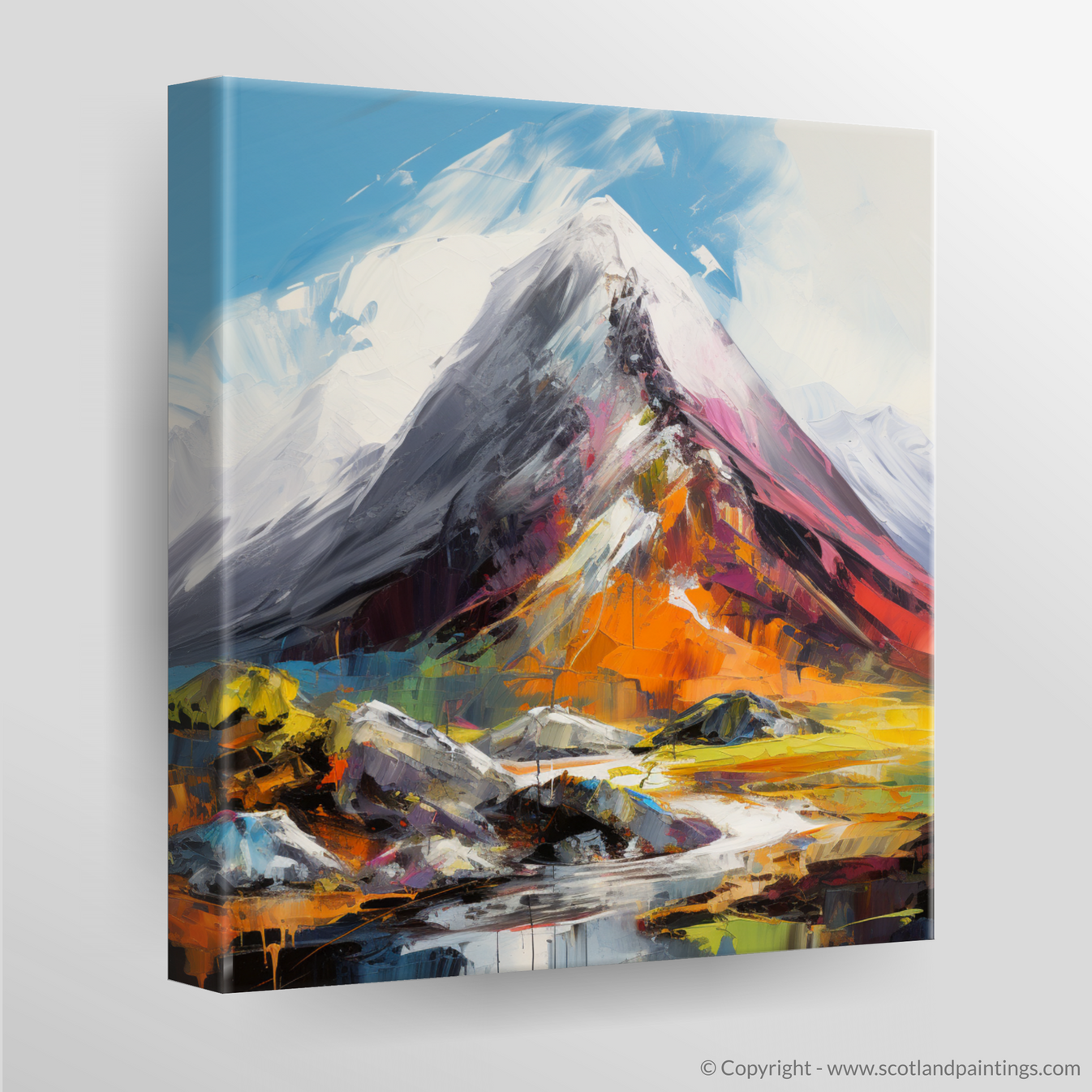 Painting and Art Print of Stob Coire Raineach (Buachaille Etive Beag ...