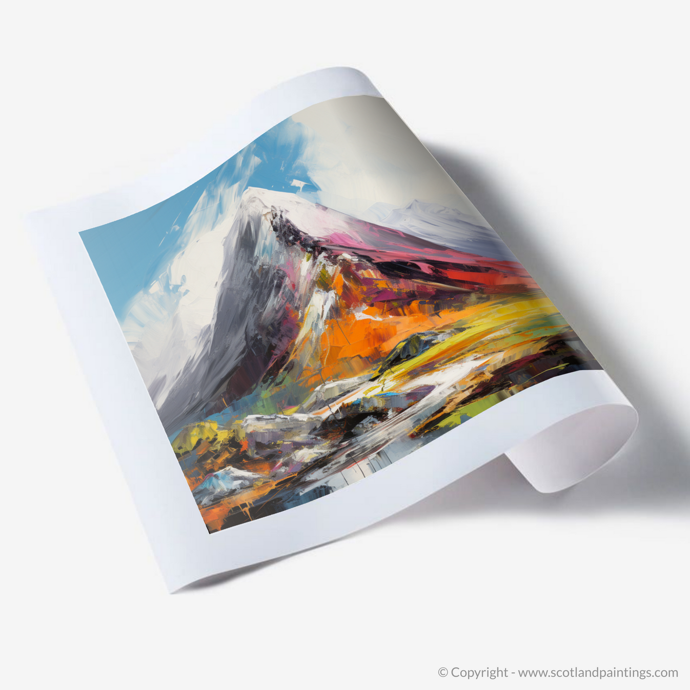 Painting and Art Print of Stob Coire Raineach (Buachaille Etive Beag ...