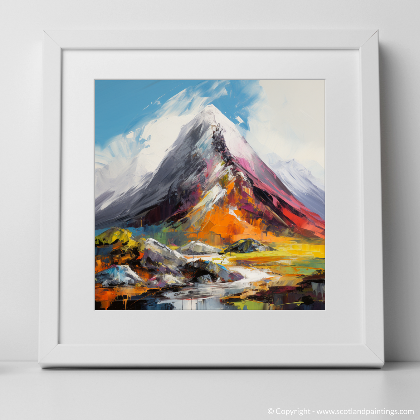 Painting and Art Print of Stob Coire Raineach (Buachaille Etive Beag ...