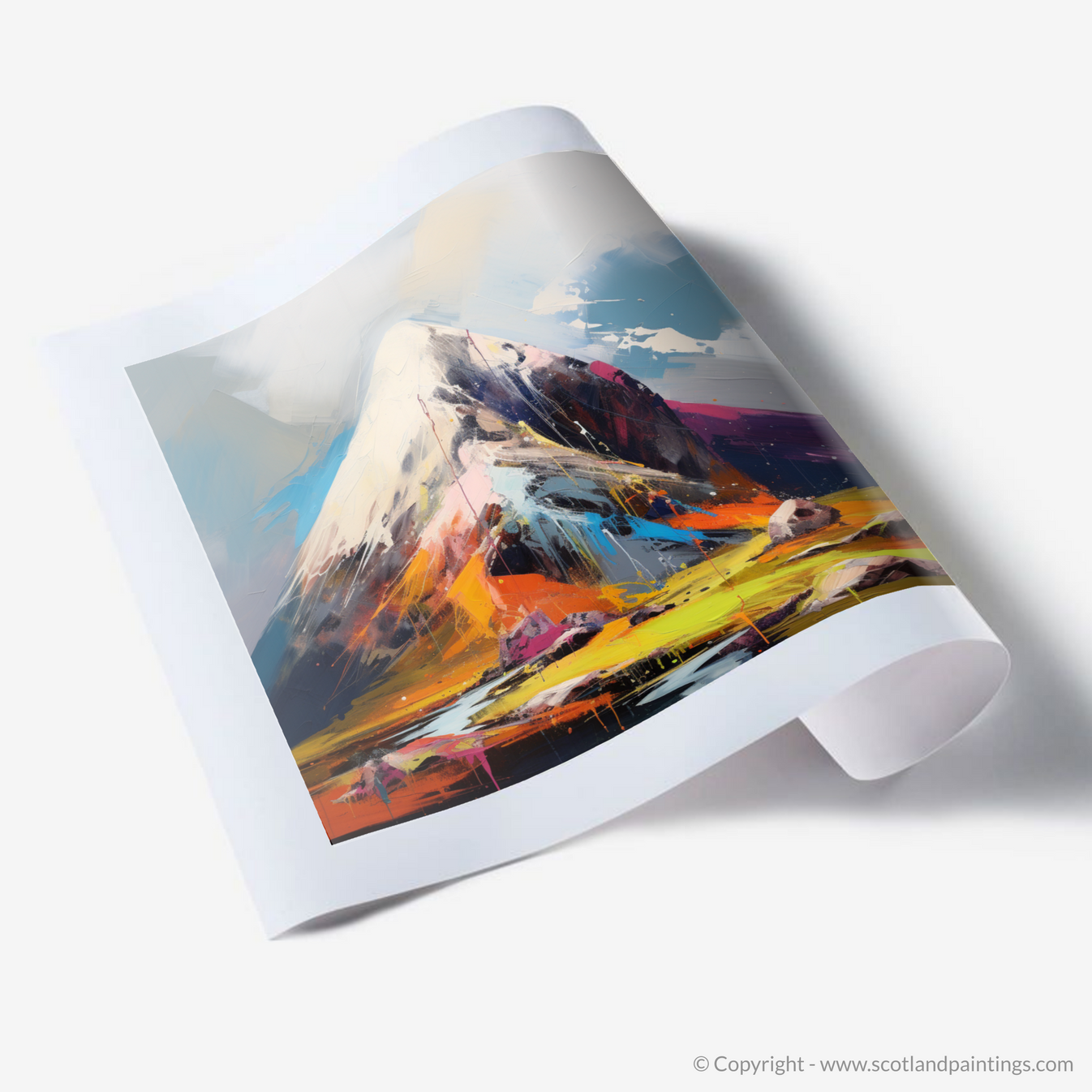 Painting and Art Print of Stob Coire Raineach (Buachaille Etive Beag ...