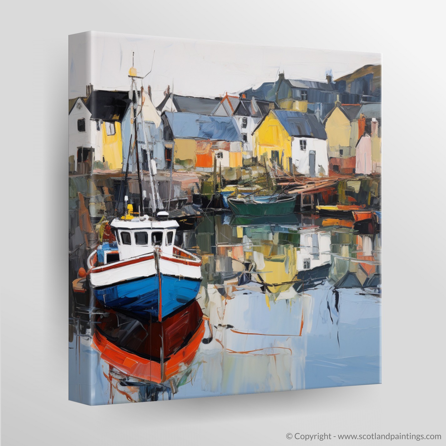 Painting and Art Print of St Abba's Harbour, Scottish Borders entitled ...