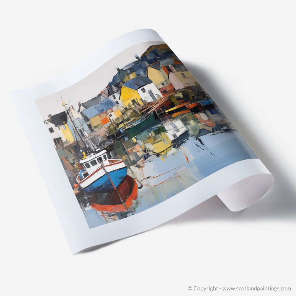 Painting and Art Print of St Abba's Harbour, Scottish Borders entitled ...