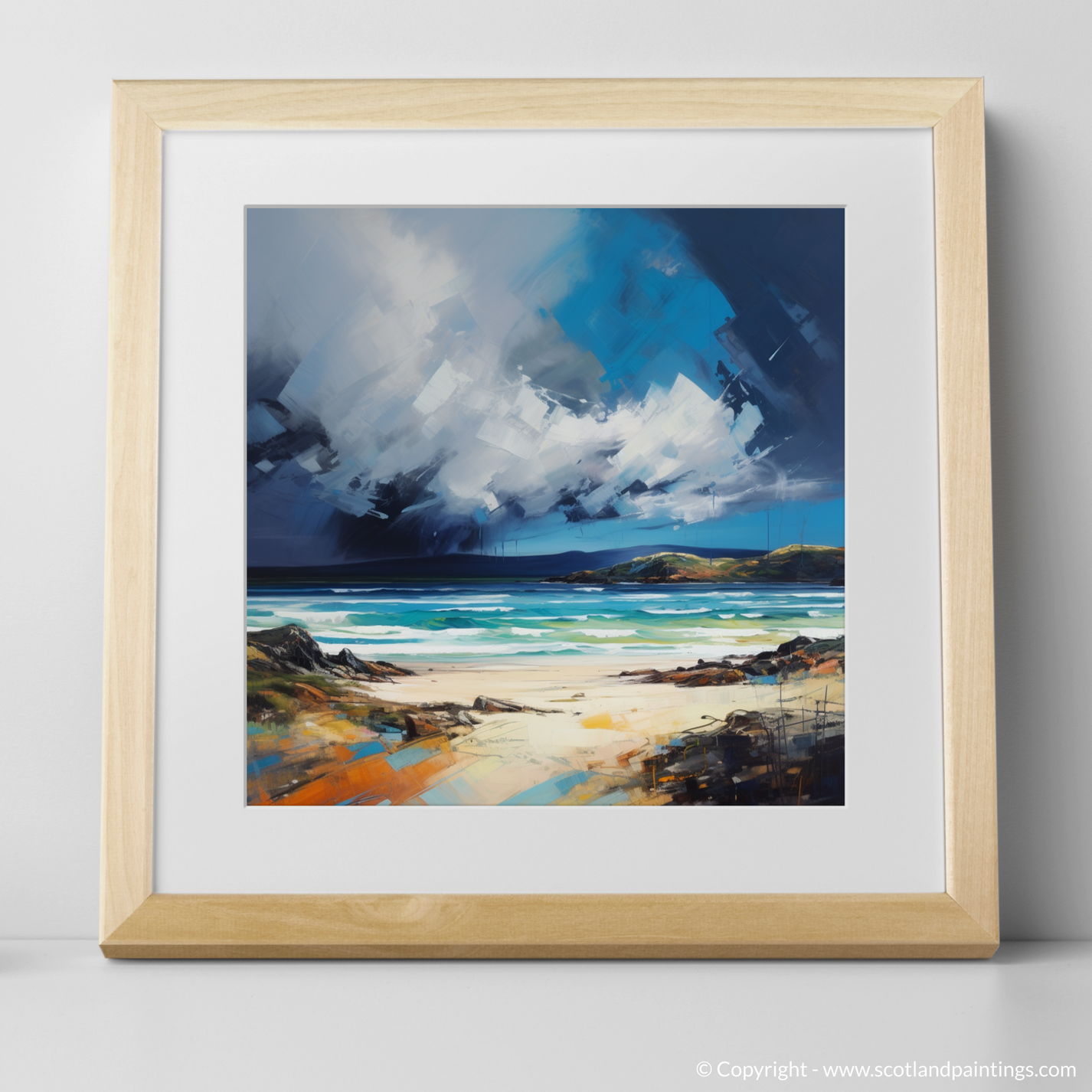 Painting and Art Print of Traigh Mhor with a stormy sky. Stormy Serena ...