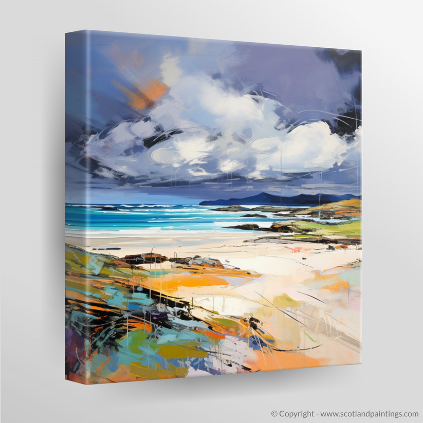 Painting and Art Print of Traigh Mhor with a stormy sky. Tempestuous T ...