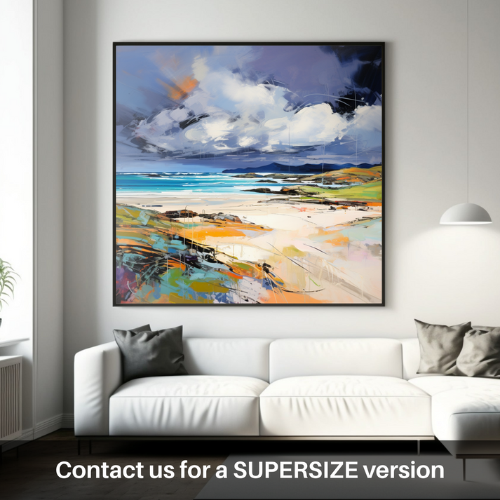 Painting and Art Print of Traigh Mhor with a stormy sky. Tempestuous T ...