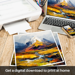 Painting and Art Print of Meall nan Tarmachan entitled "Highland Majes ...