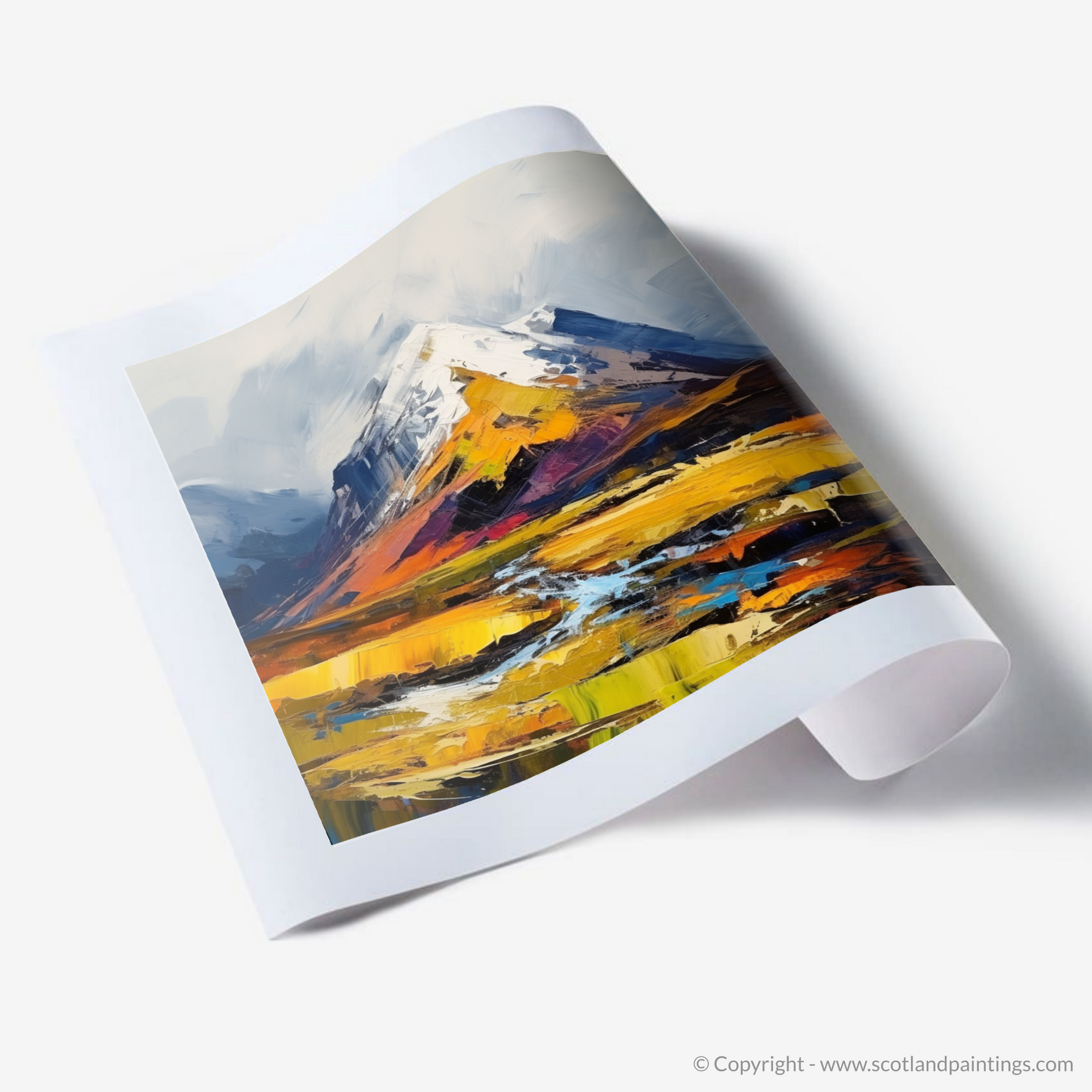 Painting and Art Print of Meall nan Tarmachan entitled "Highland Majes ...