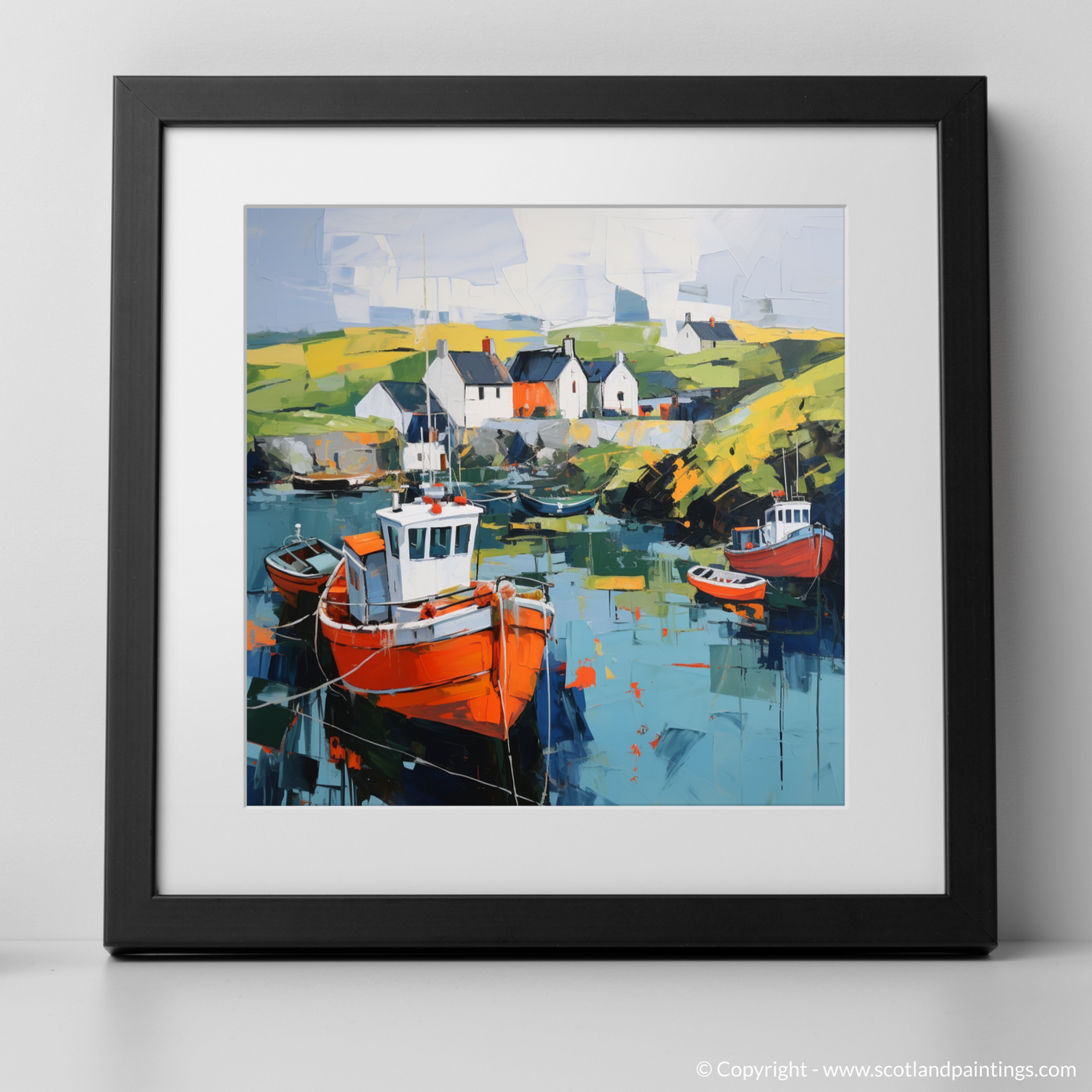 Painting and Art Print of Portnahaven Harbour, Isle of Islay entitled ...
