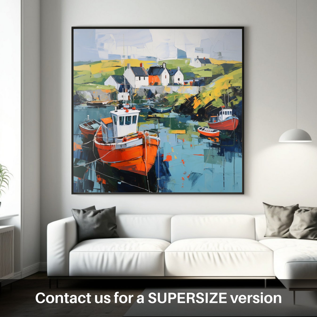 Painting and Art Print of Portnahaven Harbour, Isle of Islay entitled ...