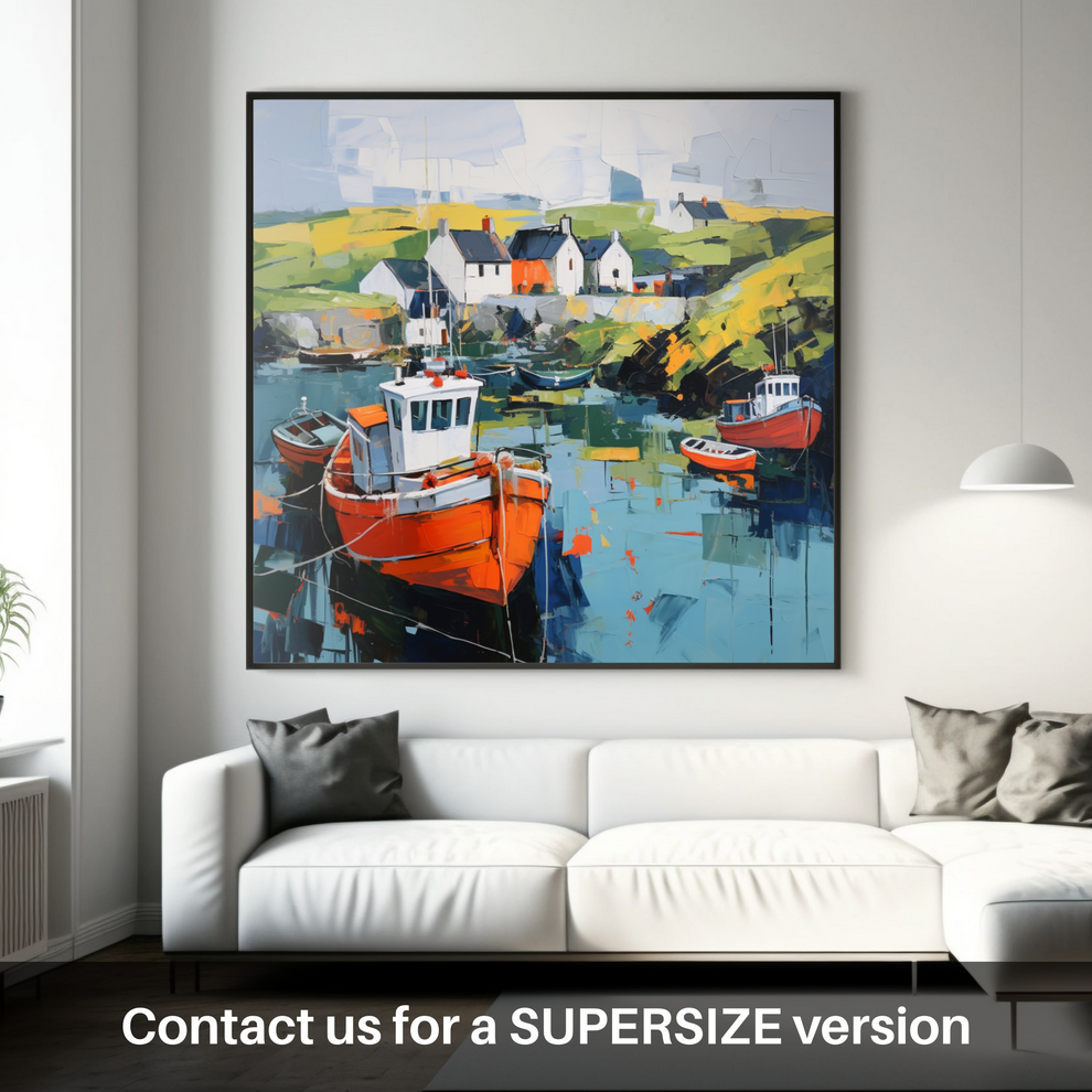 Painting and Art Print of Portnahaven Harbour, Isle of Islay entitled ...