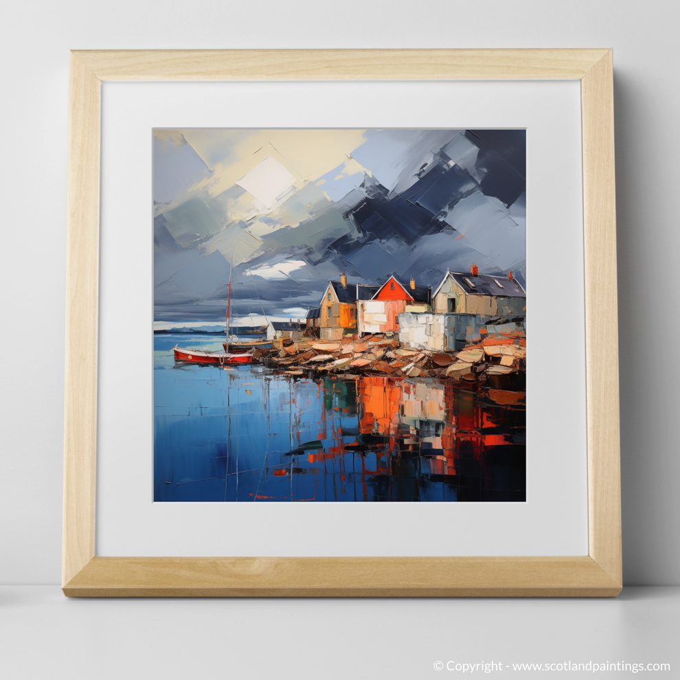 Painting and Art Print of Dunbar Harbour with a stormy sky entitled "T ...
