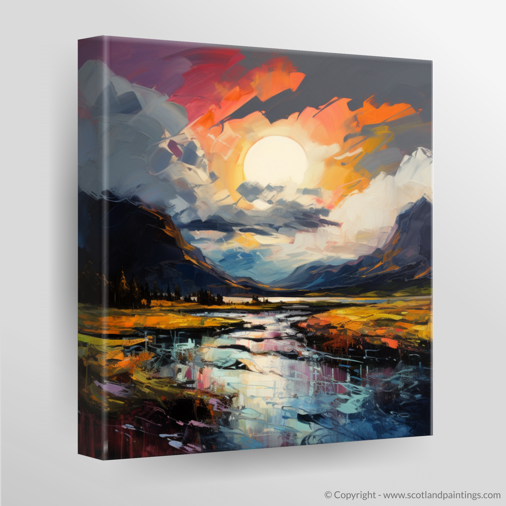 Painting and Art Print of Dramatic sky in Glencoe entitled "Dramatic S ...