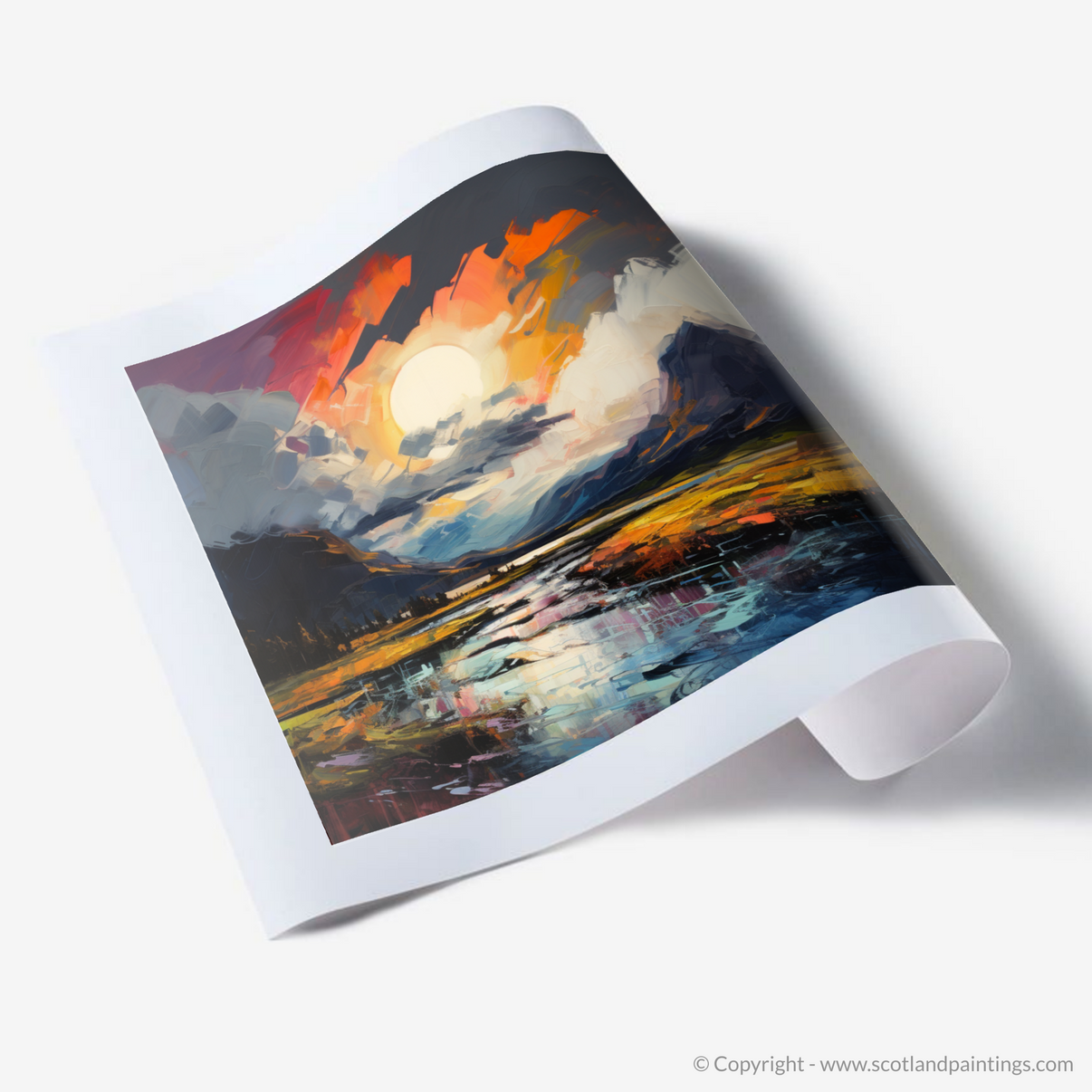 Painting and Art Print of Dramatic sky in Glencoe entitled "Dramatic S ...