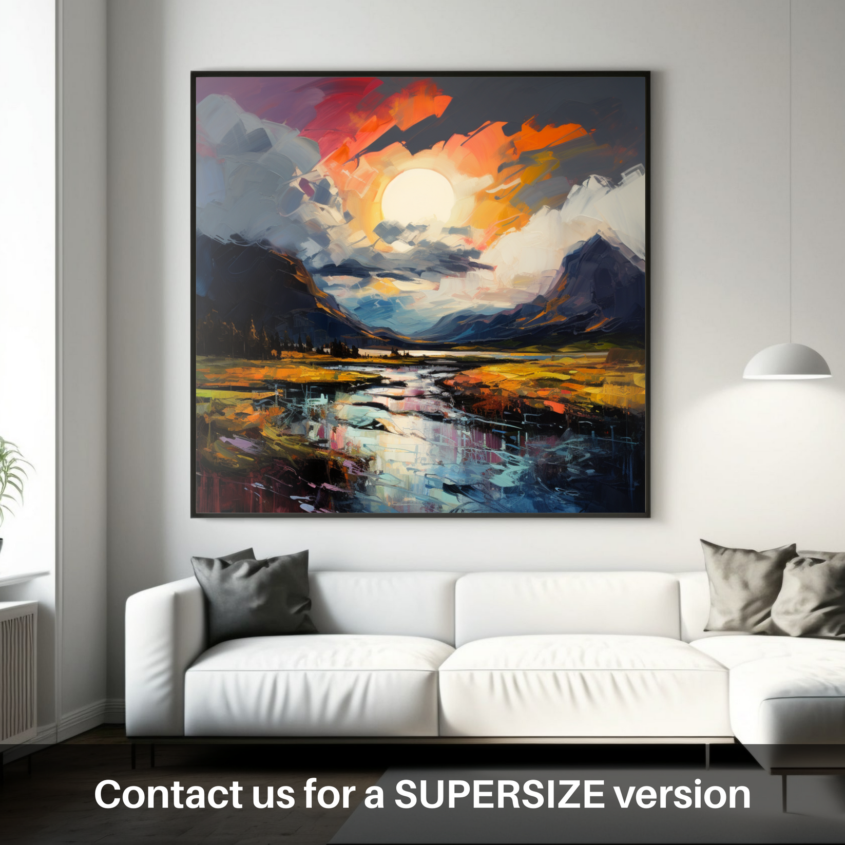 Painting and Art Print of Dramatic sky in Glencoe entitled "Dramatic S ...