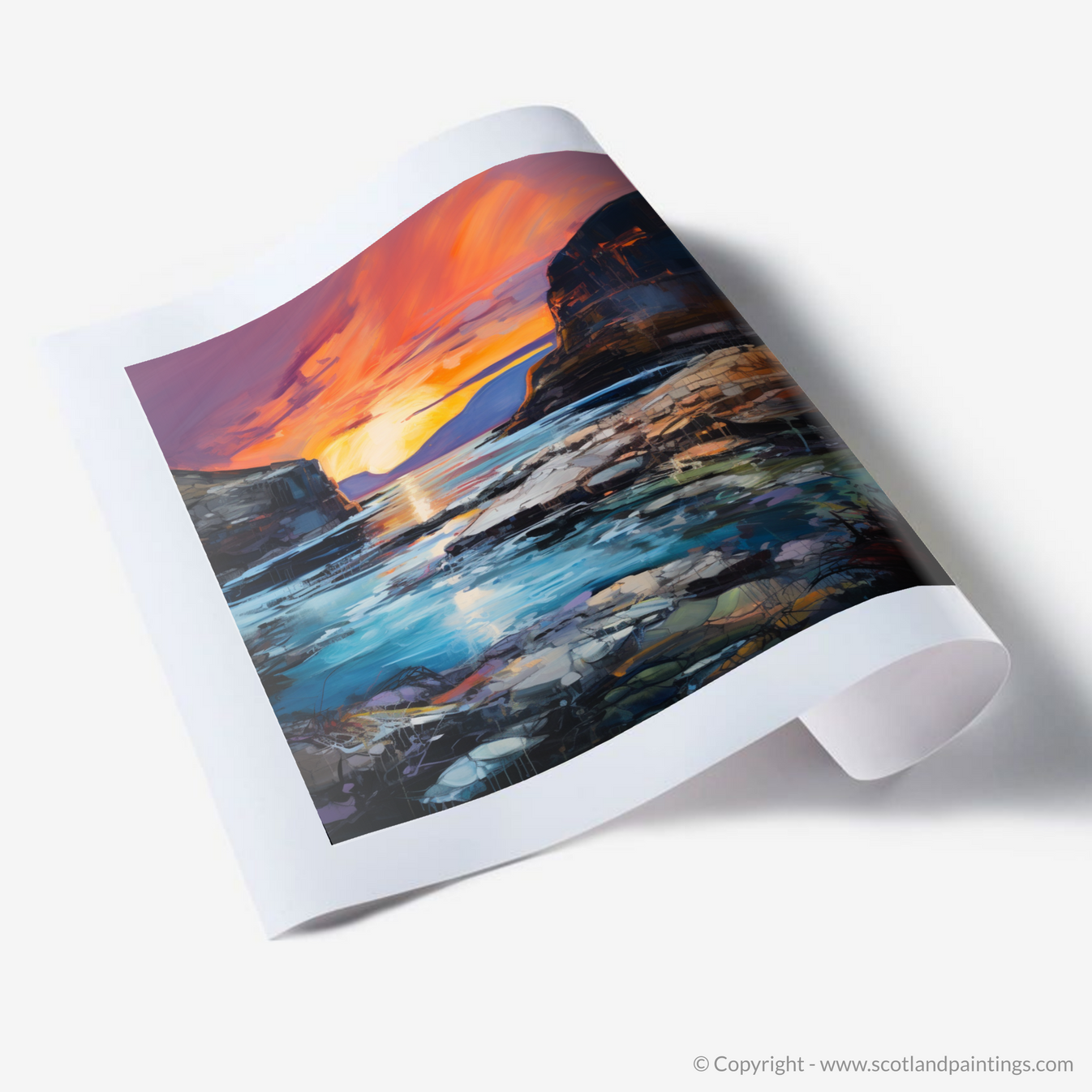 Painting and Art Print of Calgary Bay at dusk entitled "Calgary Bay Du ...
