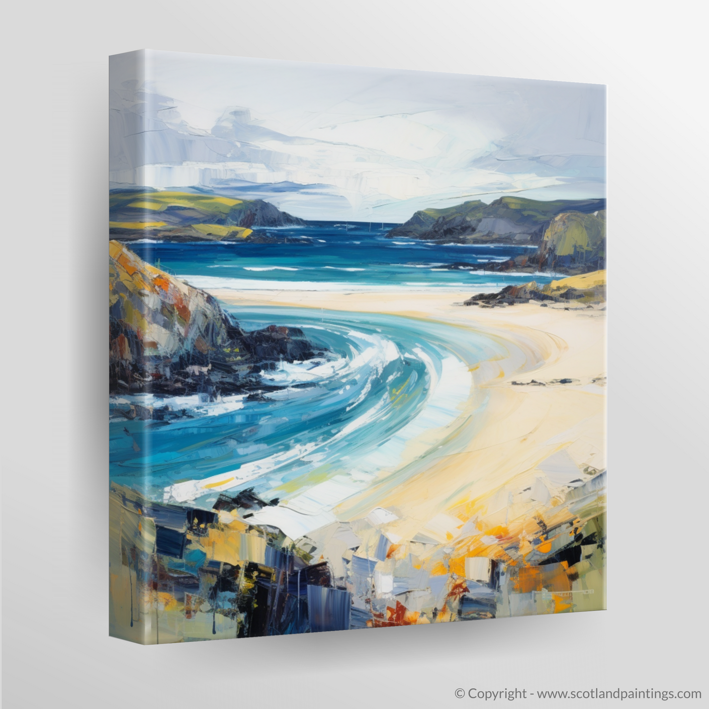 Painting and Art Print of Durness Beach, Sutherland entitled "Wild Rhy ...