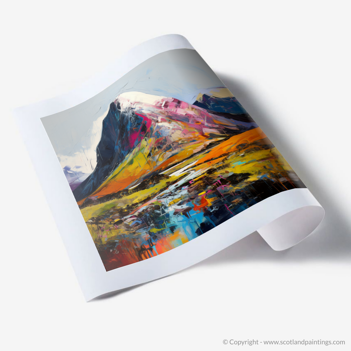 Painting and Art Print of Ben Nevis. Ben Nevis in Expressionist Colour ...