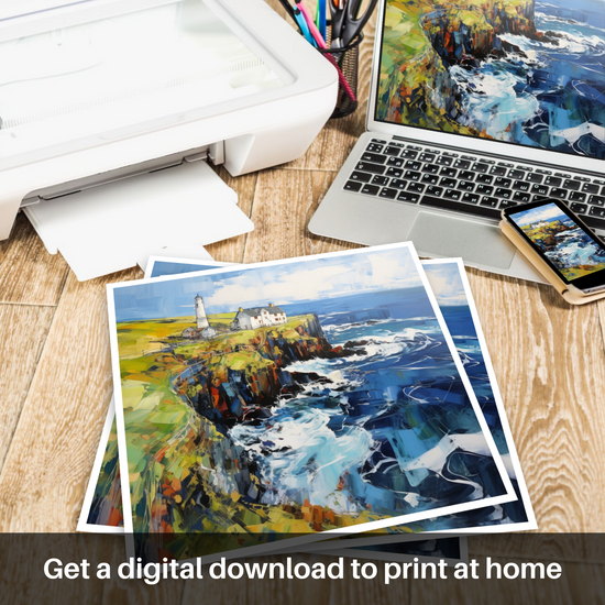 Painting and Art Print of Shetland, North of mainland Scotland entitle ...