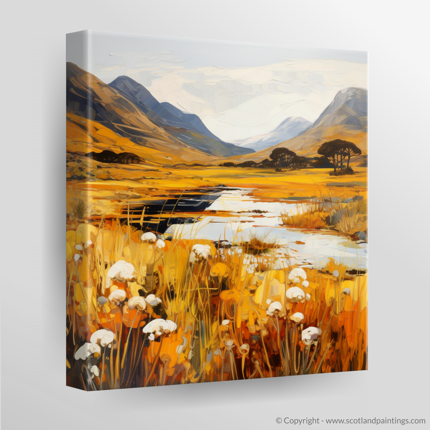 Painting and Art Print of Golden bracken in Glencoe entitled "Golden B ...