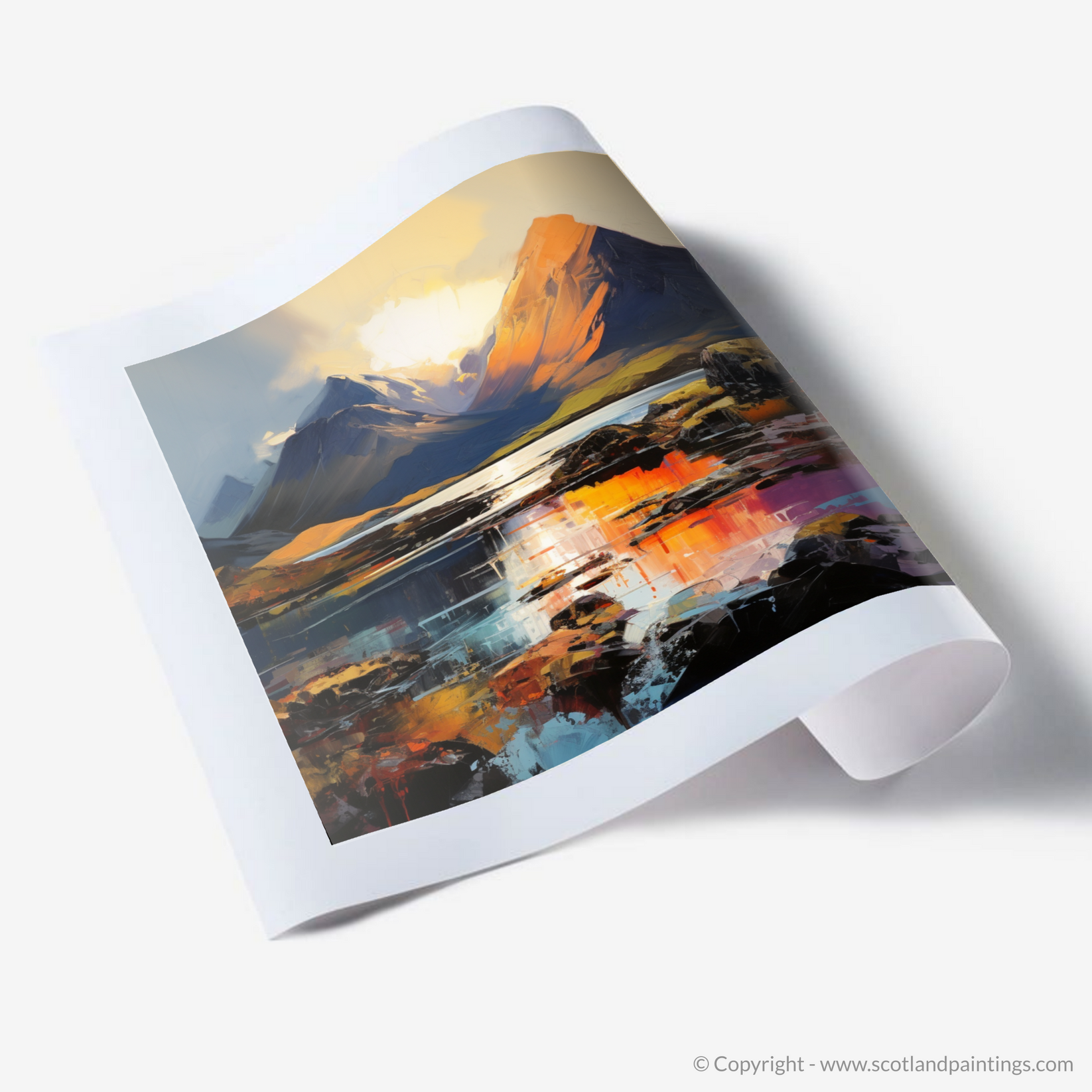 Painting and Art Print of The Cuillin, Isle of Skye entitled "The Cuil ...