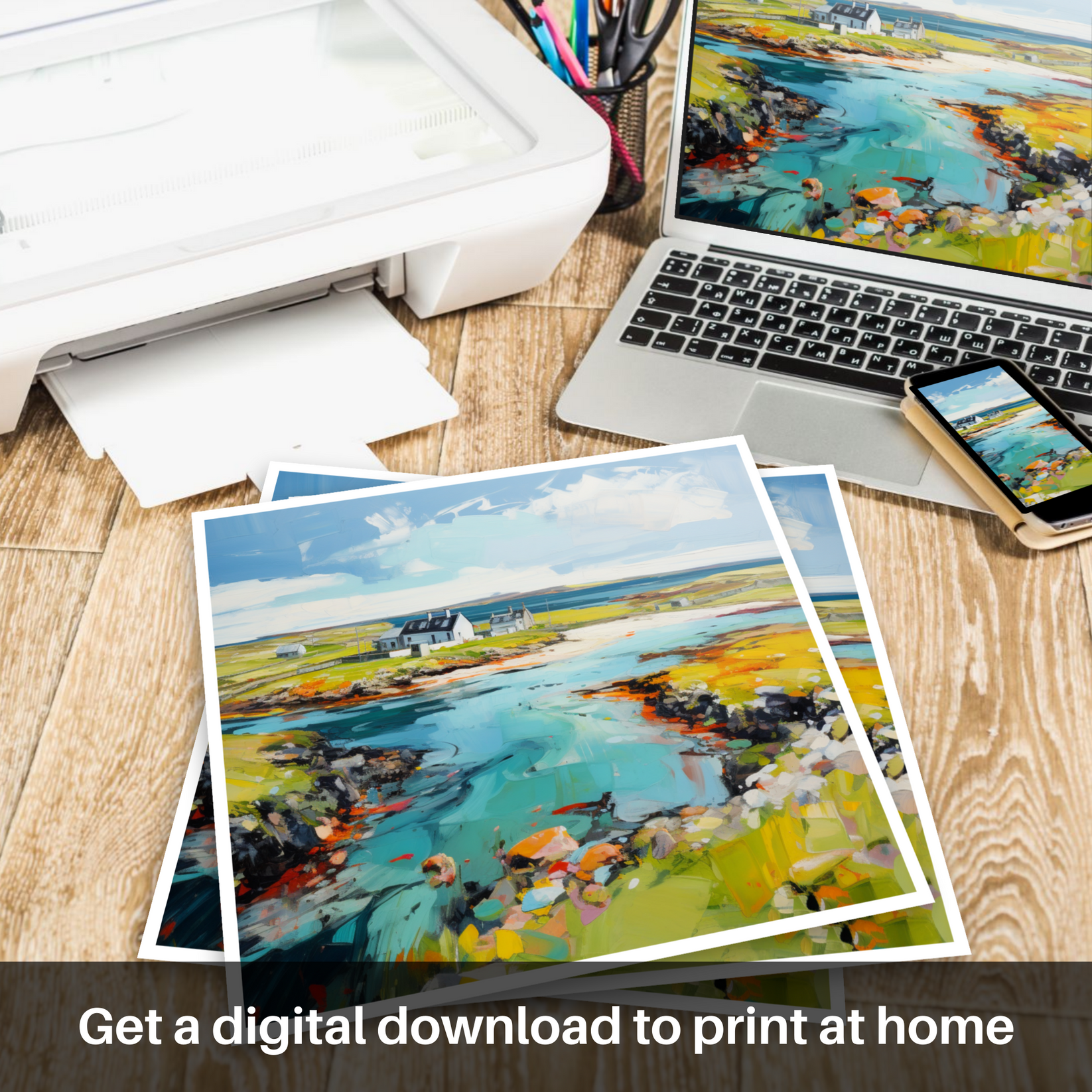 Painting and Art Print of Isle of Tiree, Inner Hebrides entitled "Isle ...
