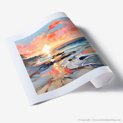 Painting and Art Print of Coral Beach at sunset entitled "Sunset Embra ...
