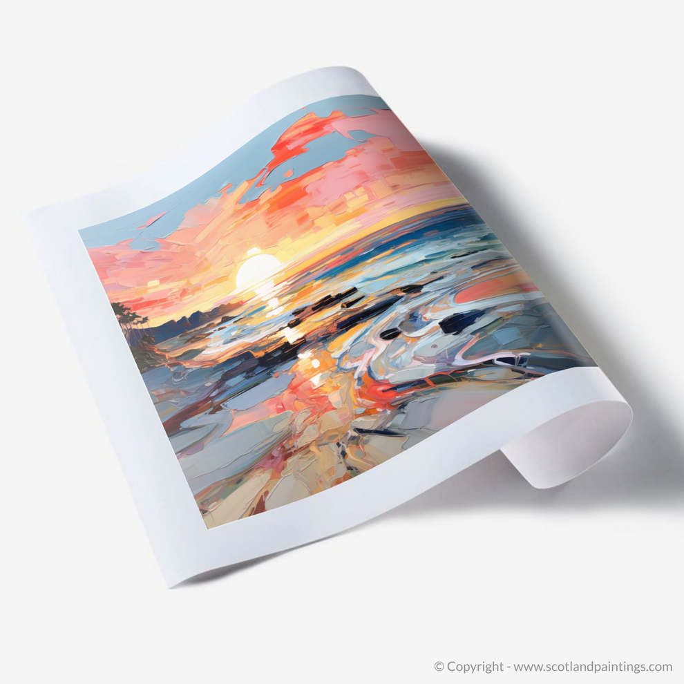 Painting and Art Print of Coral Beach at sunset entitled "Sunset Embra ...