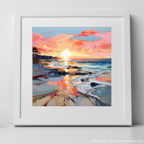 Painting and Art Print of Coral Beach at sunset entitled "Sunset Embra ...