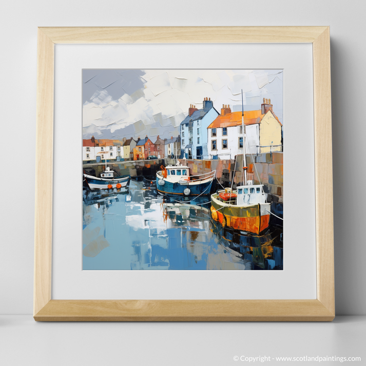 Painting and Art Print of St Monans Harbour with a stormy sky. Storm O ...