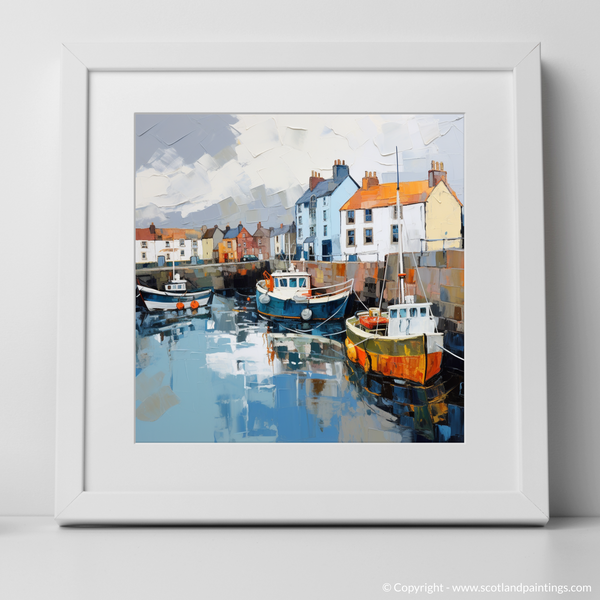 Painting and Art Print of St Monans Harbour with a stormy sky. Storm O ...