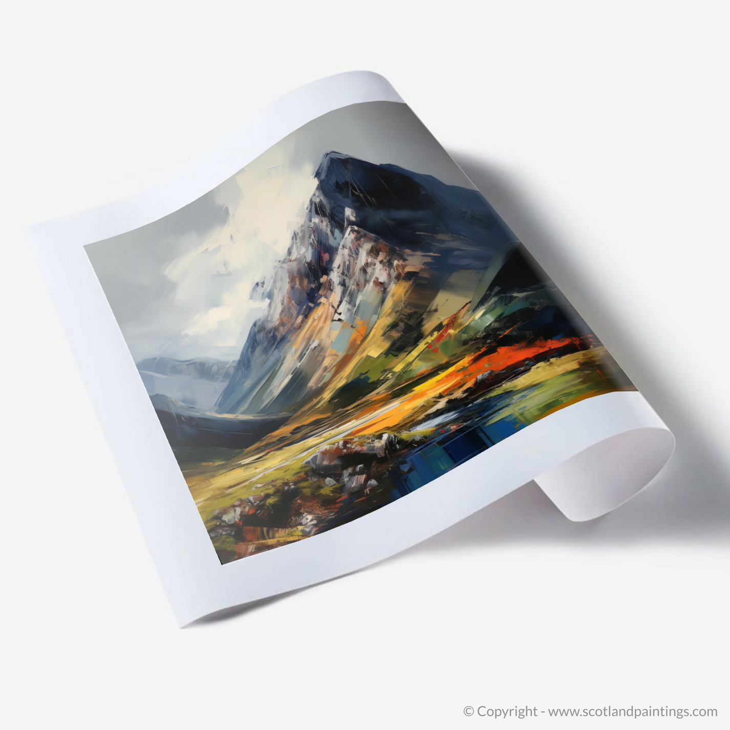Painting and Art Print of Sgurr a' Mhaim, Highlands. entitled "Highlan ...