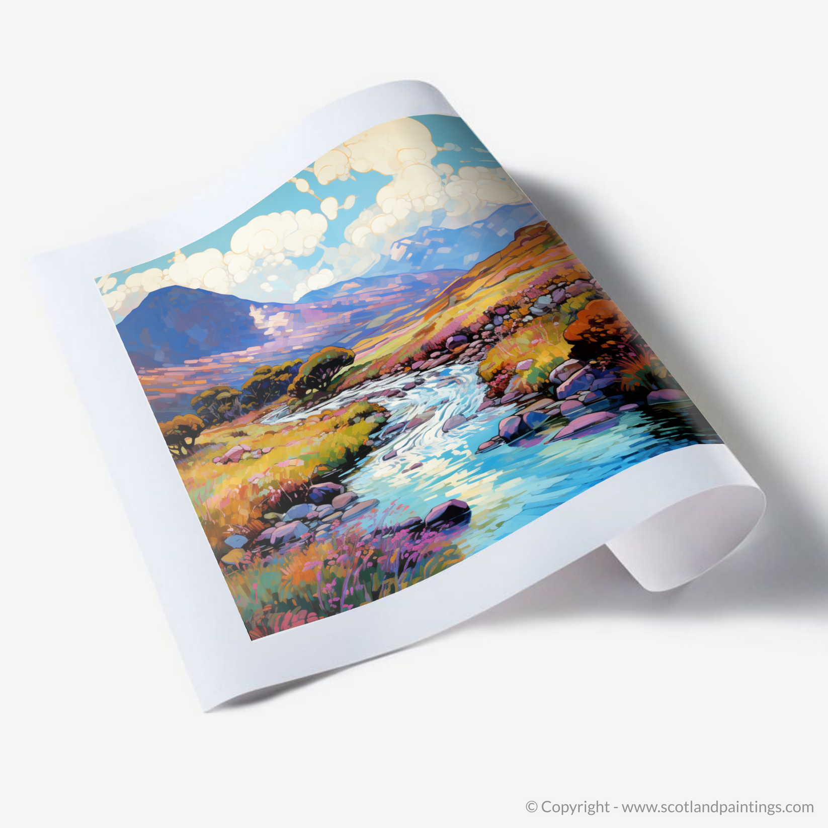 Painting and Art Print of Glen Rosa, Isle of Arran in summer. Summer S ...