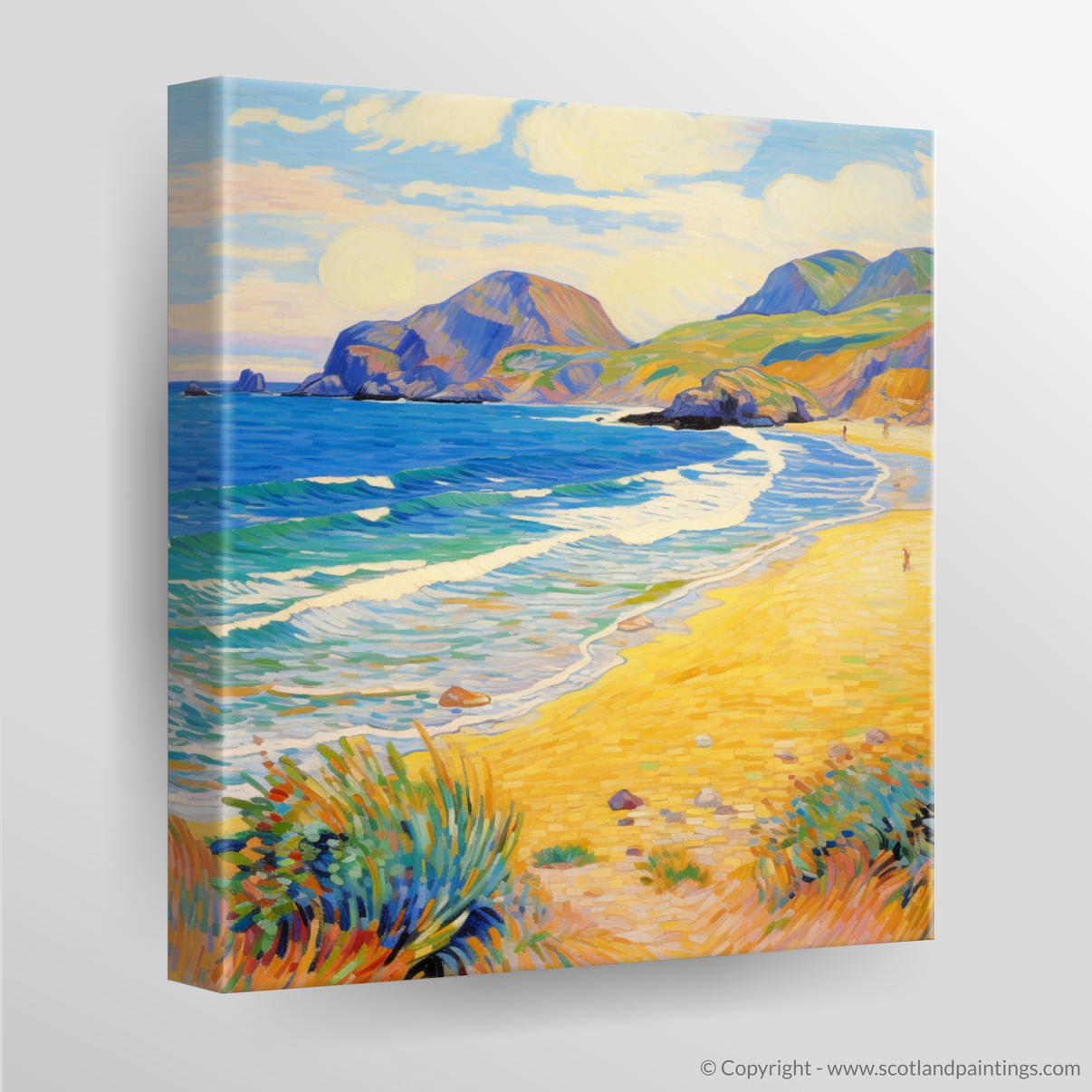 Painting and Art Print of Sandwood Bay, Sutherland in summer entitled ...