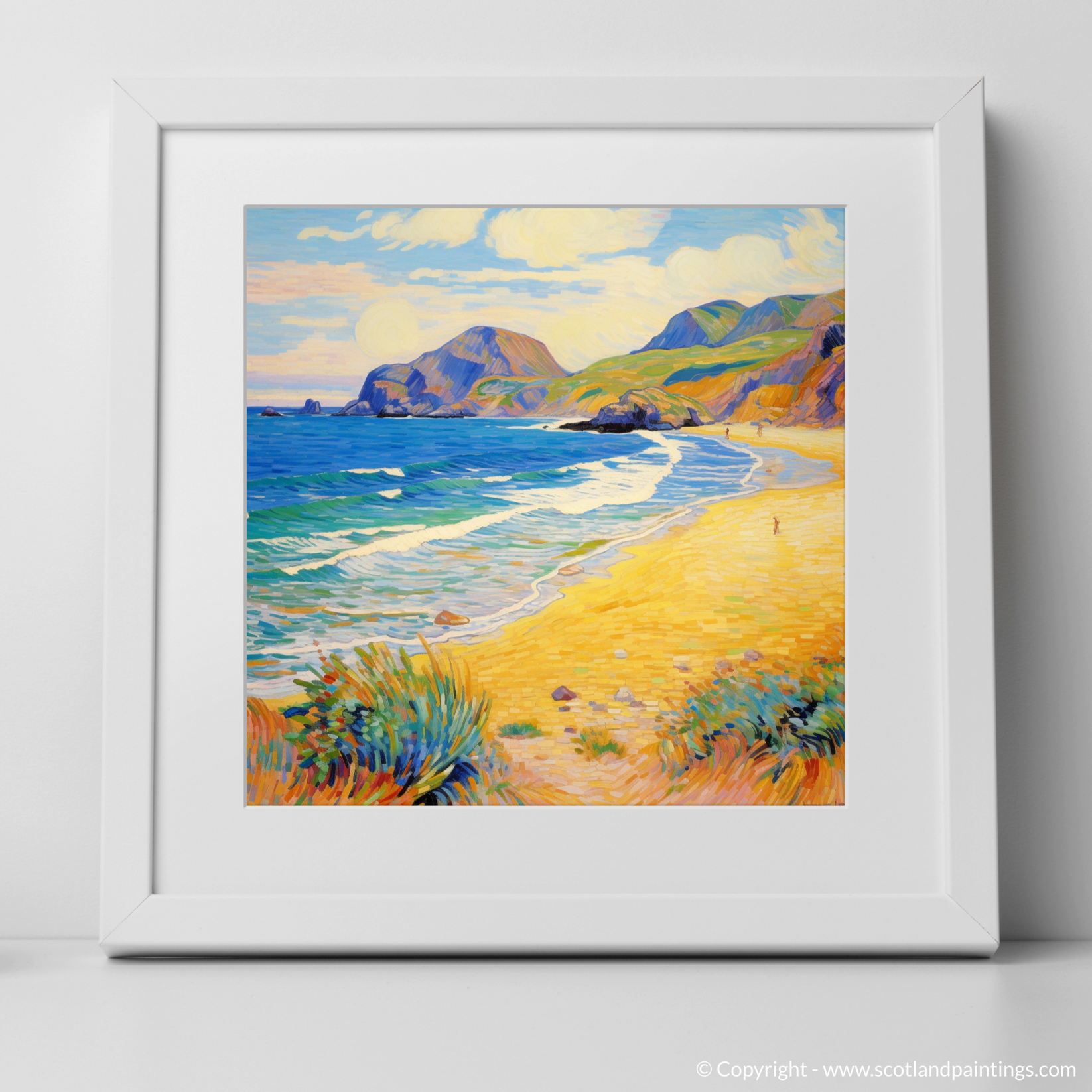Painting and Art Print of Sandwood Bay, Sutherland in summer entitled ...