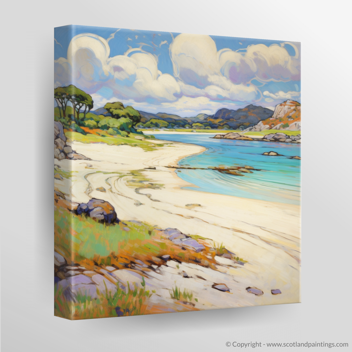 Painting and Art Print of Silver Sands of Morar in summer entitled "Su ...
