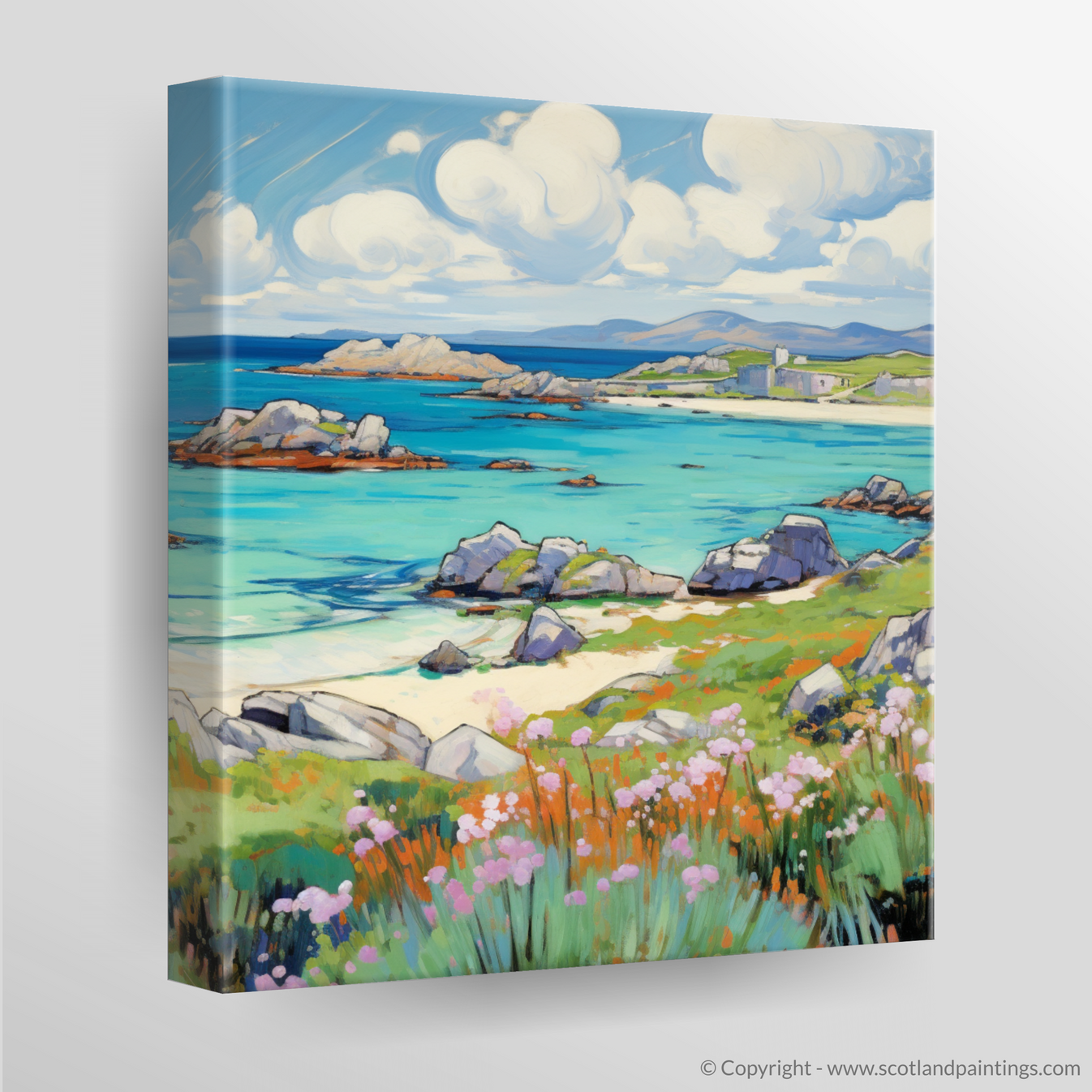Painting and Art Print of Isle of Iona, Inner Hebrides in summer entit ...