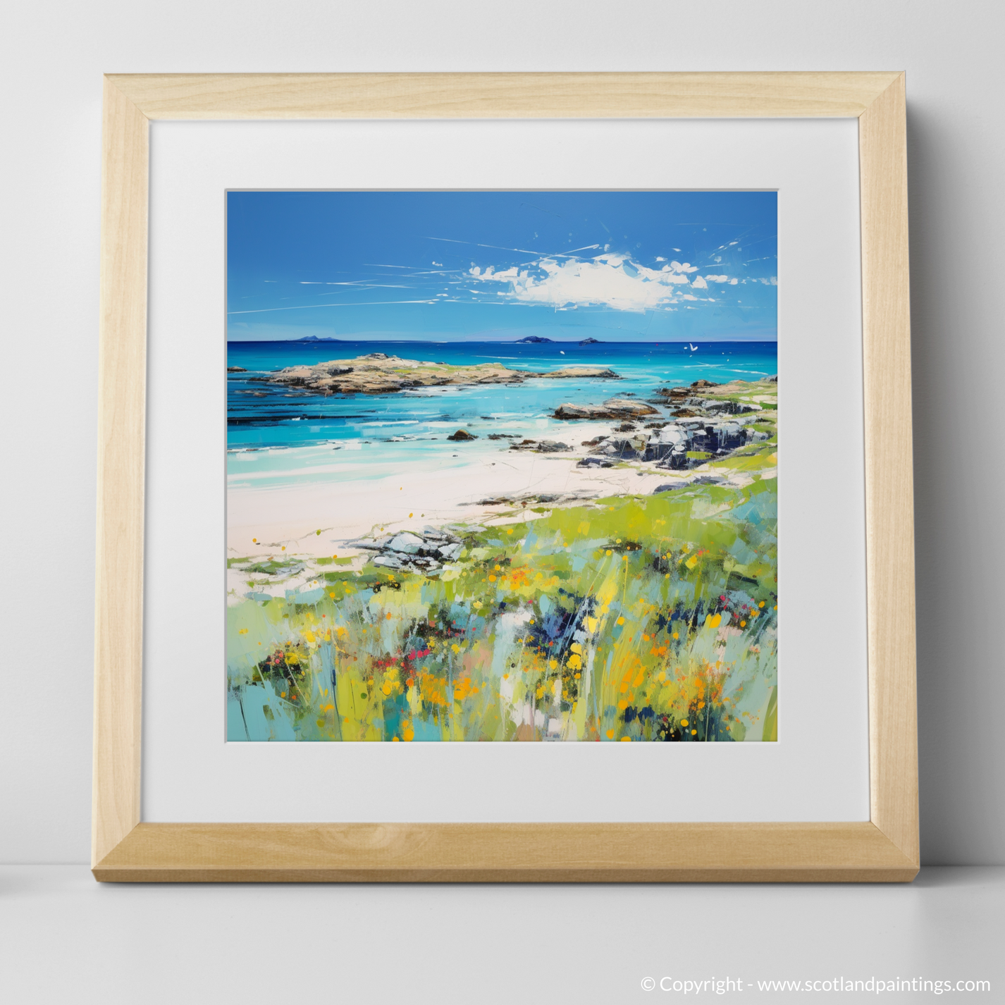 Painting and Art Print of Isle of Tiree, Inner Hebrides in summer enti ...