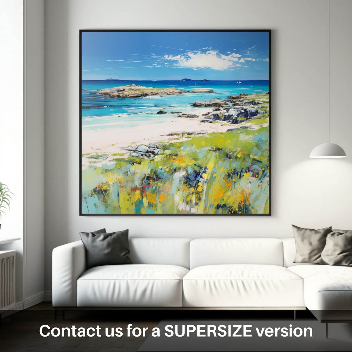 Painting and Art Print of Isle of Tiree, Inner Hebrides in summer enti ...