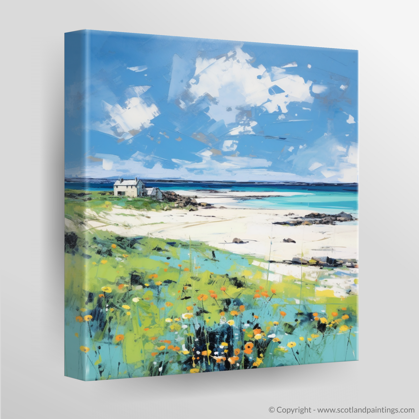 Painting and Art Print of Isle of Tiree, Inner Hebrides in summer enti ...
