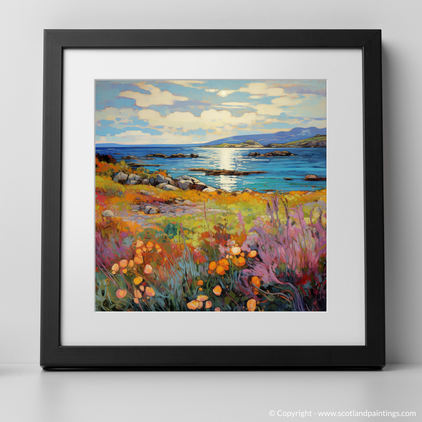 Painting and Art Print of Isle of Gigha, Inner Hebrides in summer enti ...