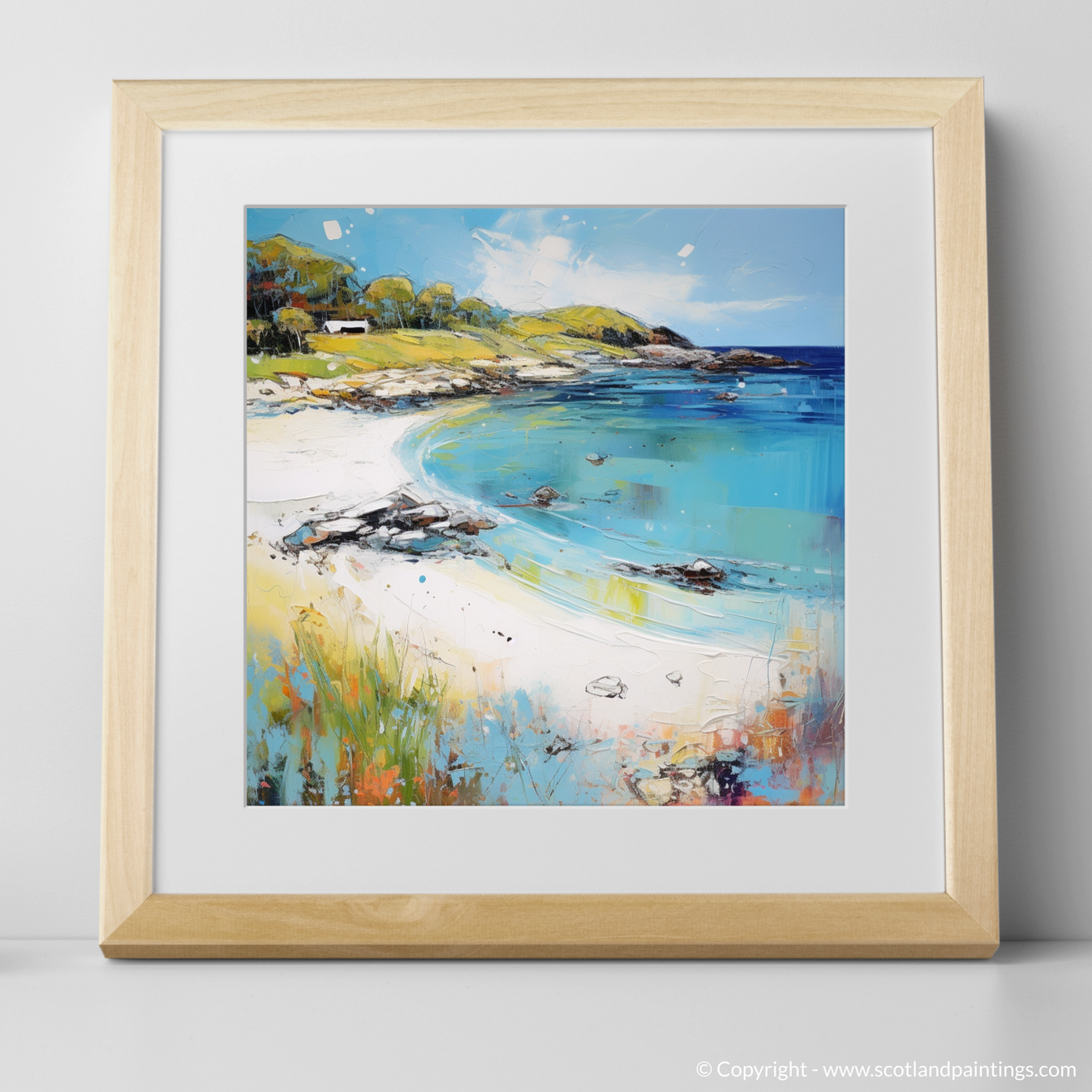 Painting and Art Print of Calgary Bay, Isle of Mull in summer entitled ...