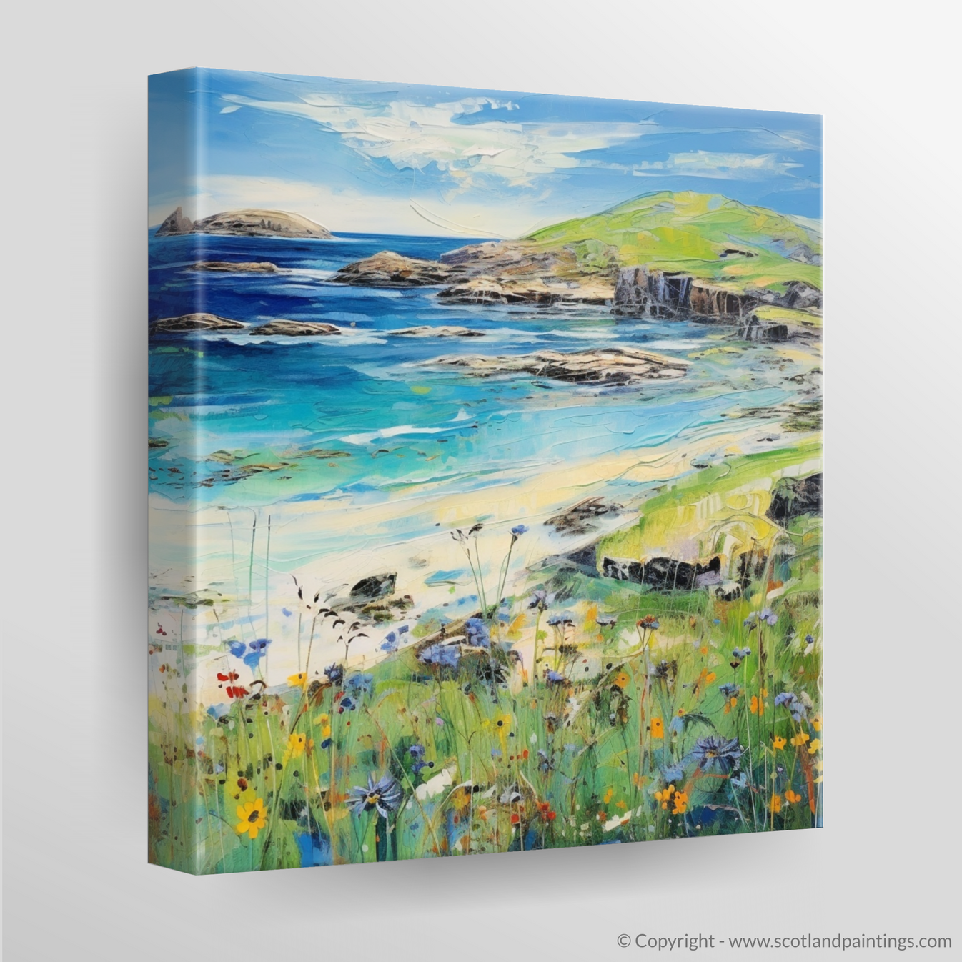 Painting and Art Print of Calgary Bay, Isle of Mull in summer entitled ...