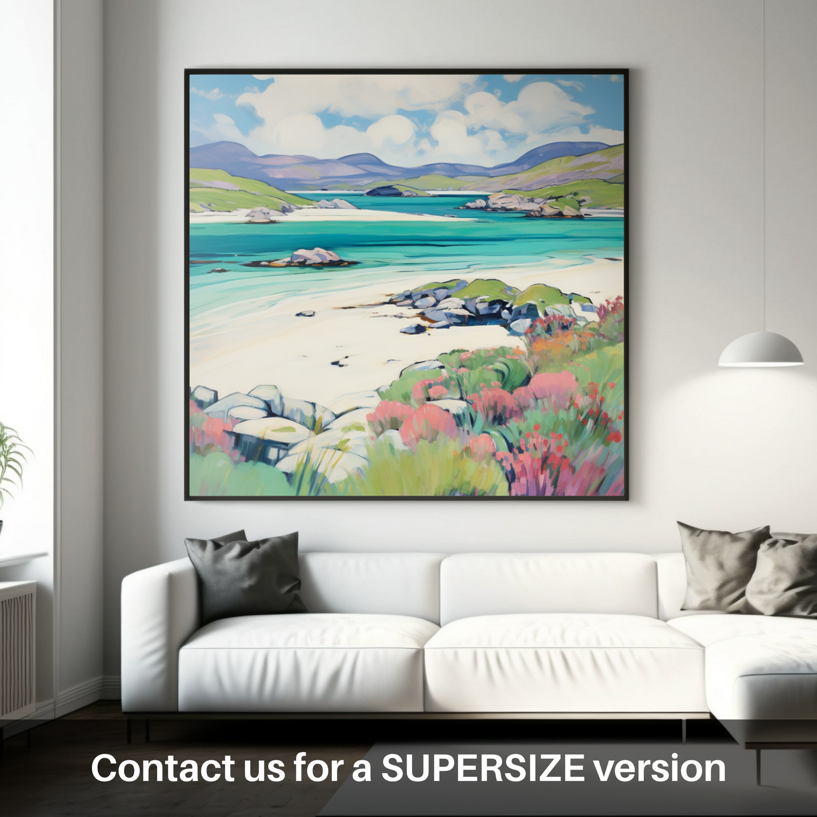 Painting and Art Print of Isle of Harris, Outer Hebrides in summer ent ...