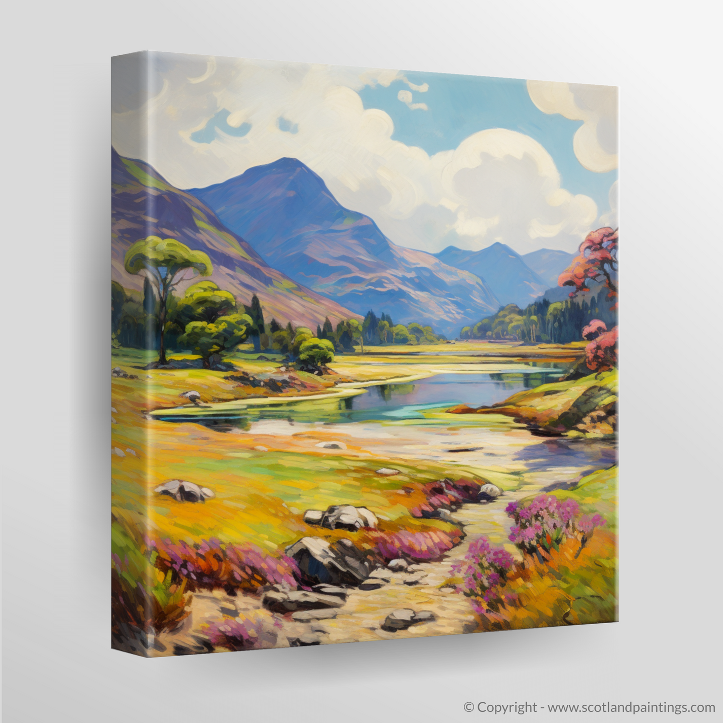 Painting and Art Print of Glen Affric, Highlands in summer entitled "S ...