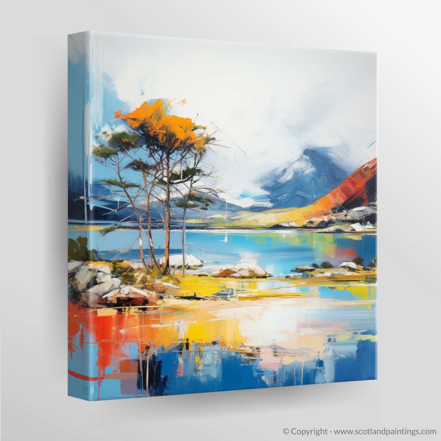 Painting and Art Print of Loch Maree, Wester Ross in summer entitled " – Scotland Paintings and ...