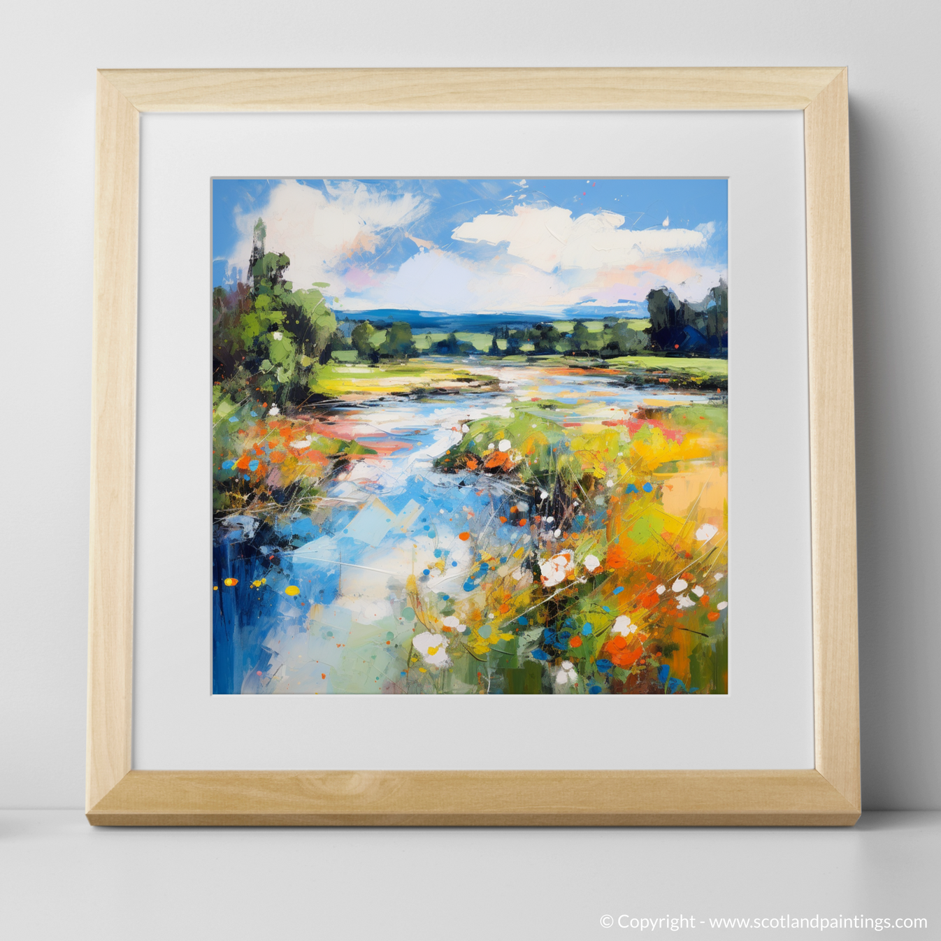 Painting and Art Print of River Lyon, Perthshire in summer entitled "S ...
