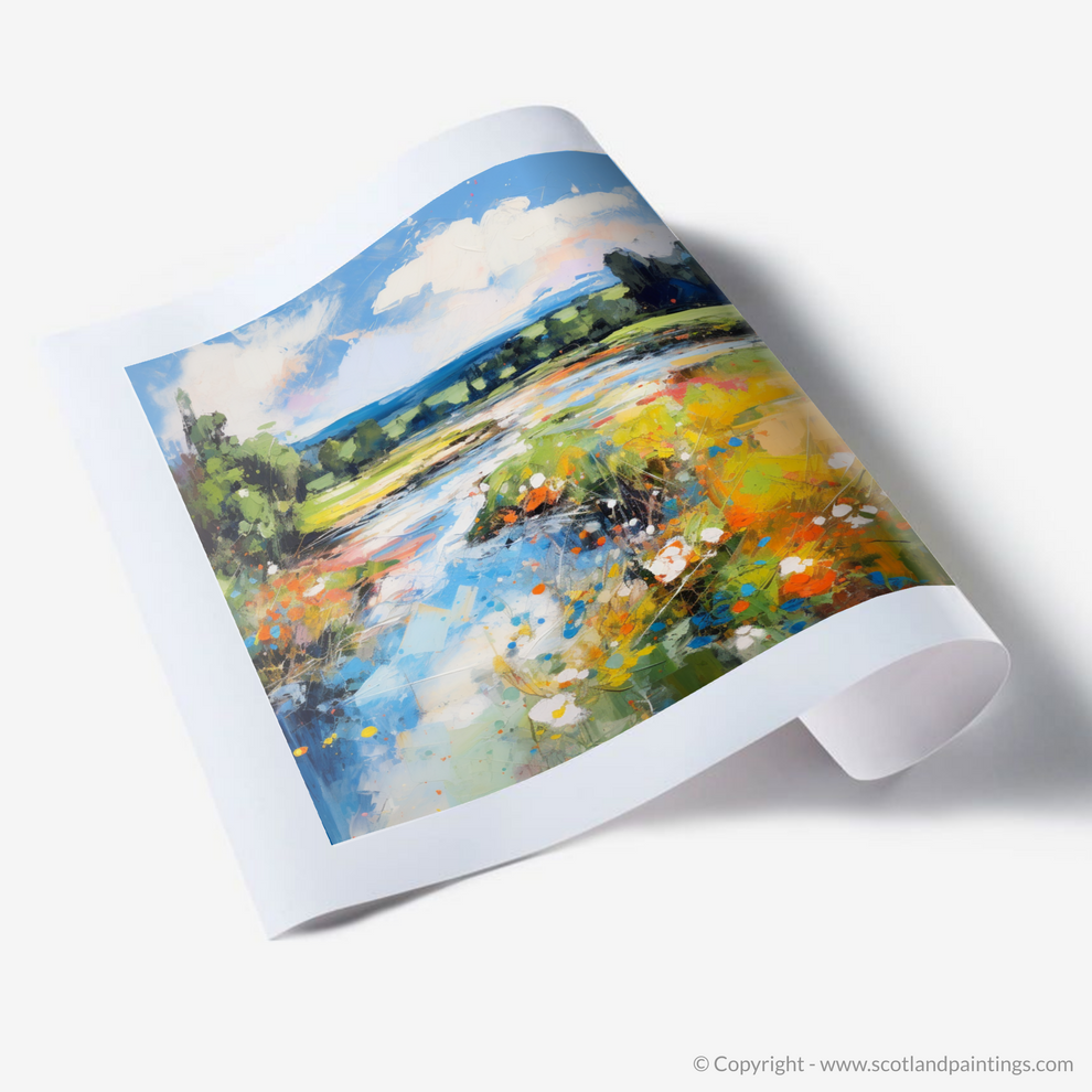 Painting and Art Print of River Lyon, Perthshire in summer entitled "S ...