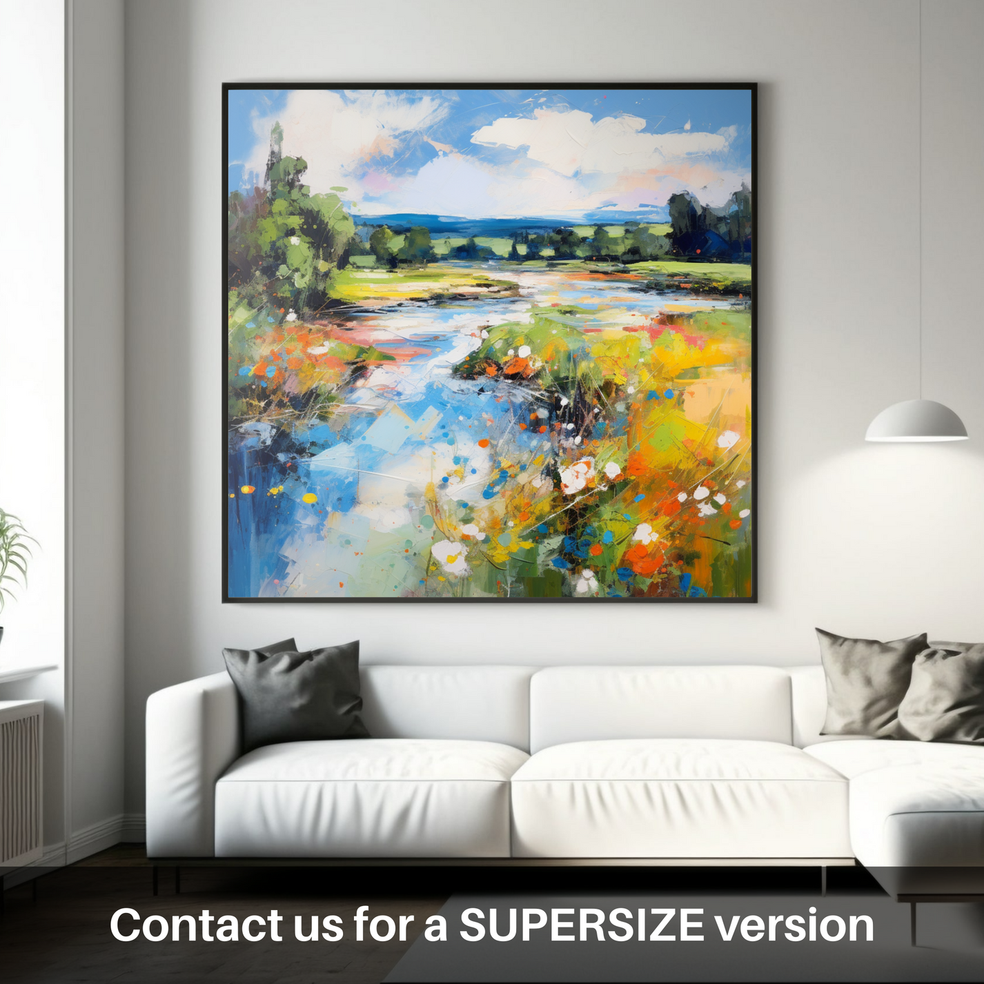 Painting and Art Print of River Lyon, Perthshire in summer entitled "S ...