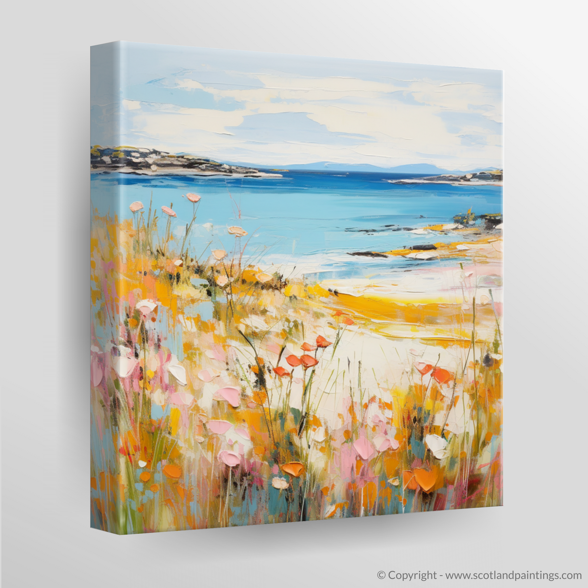 Painting and Art Print of Isle of Gigha, Inner Hebrides in summer enti ...