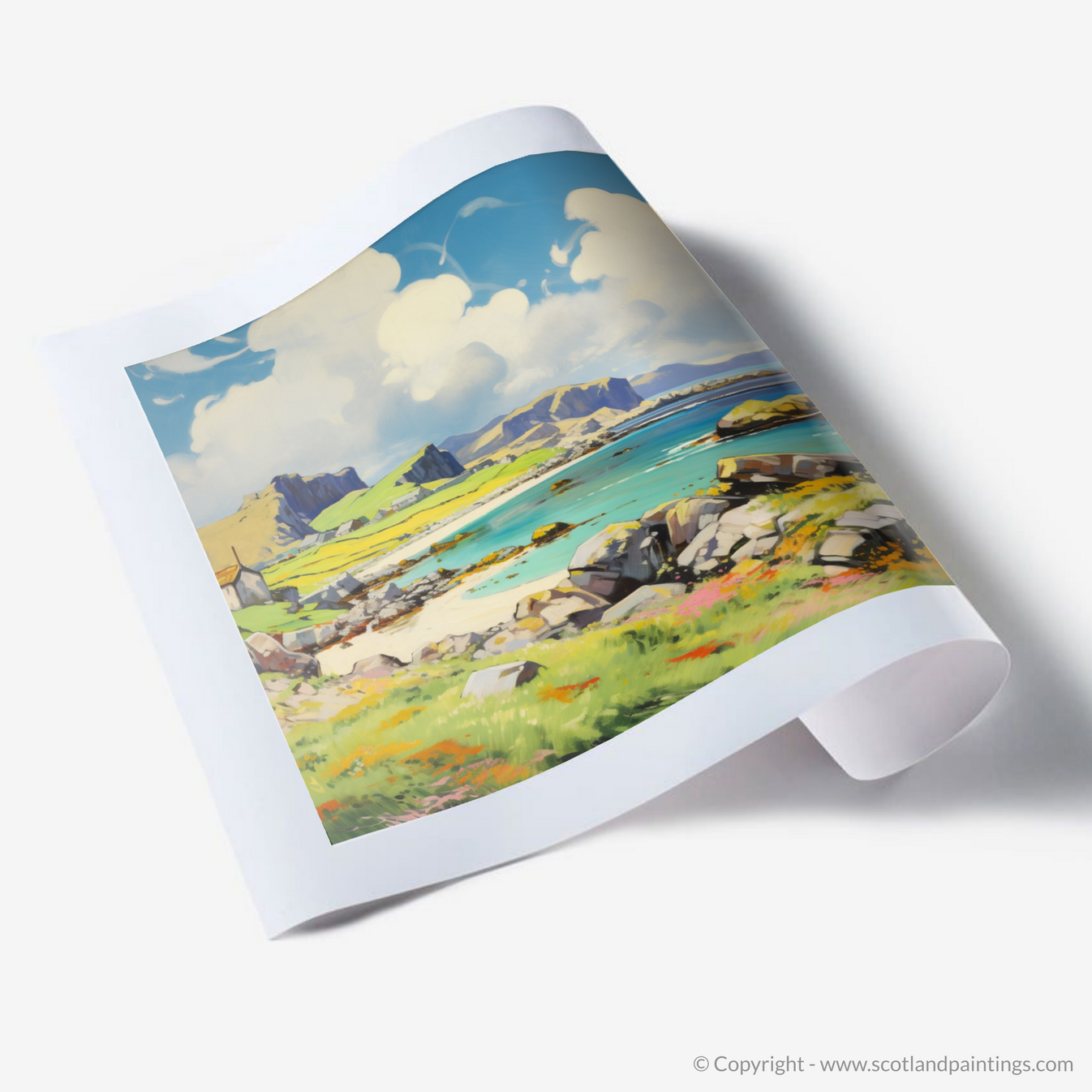 Painting and Art Print of Isle of Mull, Inner Hebrides in summer entit ...